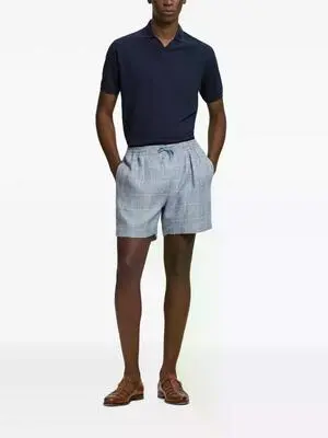 Ralph Lauren Purple Label Windowpane Check Linen Shorts