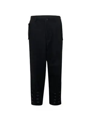 Yohji Yamamoto Button-embellished Cropped Trousers