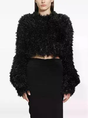 Junya Watanabe Shaggy Cropped Top - Black