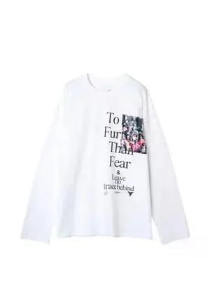 YOSHIOKUBO Graphic-print Long-sleeve T-shirt - White