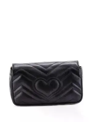 Gucci Gg Marmont Matelassé Leather Super Mini Crossbody Bag - Black