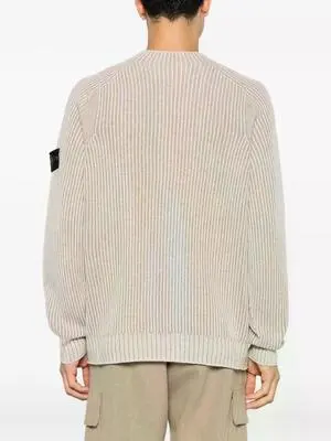Stone Island Ribbed Knit Logo Patch Sweater