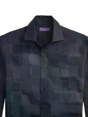 Ralph Lauren Purple Label Glen Plaid Shirt - Blue