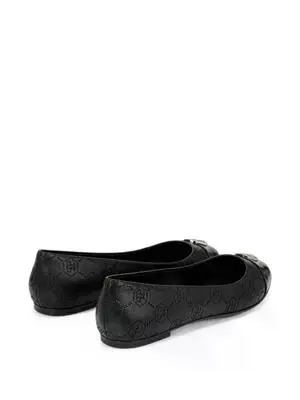 Philipp Plein Nappa Leather Ballerina Flats Monogram Strass