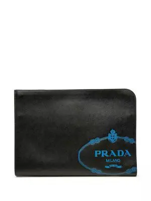 Prada 2000-2026 Saffiano Logo Clutch Bag