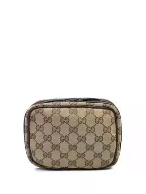 Gucci Gg Canvas Zip Around Cosmetic Pouch - Neutrals