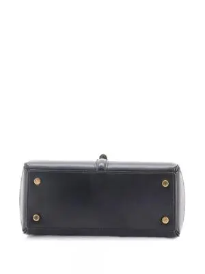 Celine 16 Top Handle Bag Smooth Calfskin Small Satchel - Black
