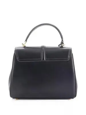 Celine 16 Top Handle Bag Smooth Calfskin Small Satchel - Black
