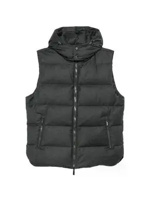 MOORER Quilted Hooded Gilet - Grey