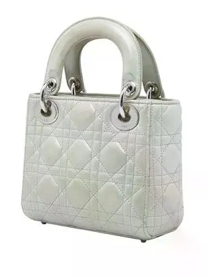 Dior 2015 Mini Iridescent Lambskin Cannage Lady Satchel