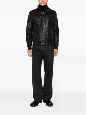 BARBA NAPOLI High-neck Leather Jacket