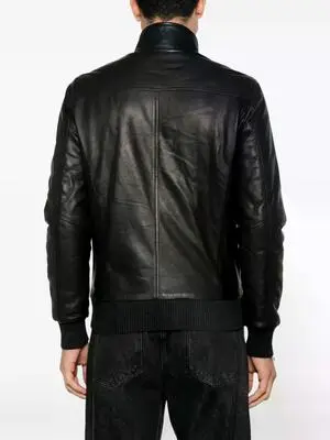 BARBA NAPOLI High-neck Leather Jacket