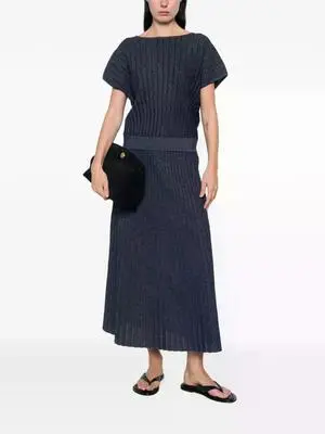 MAISON123 Perla Ribbed-knit Metallic-effect Top