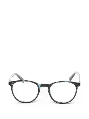 Tumi Mottled Round Frame Eyeglasses - Blue