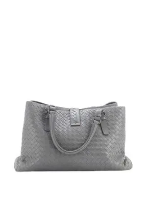 Bottega Veneta Roma Bag Intrecciato Nappa Medium Tote Bag - Grey