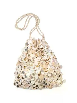 LIZZIE FORTUNATO Gala Sequin-embellished Shoulder Bag - Neutrals