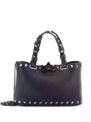 Valentino Garavani Rockstud Flip Lock Chain Leather Mini Tote Bag