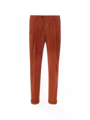 DEVORE INCIPIT Ribbed Pleated Trousers - Orange