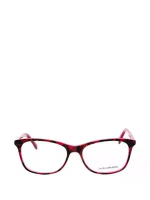 Calvin Klein Tortoiseshell-effect Rectangle-frame Glasses - Pink