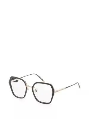 Chopard Crystal-embellished Geometric-frame Glasses - Black