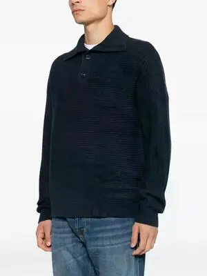Calvin Klein Ribbed-knit Polo Sweater