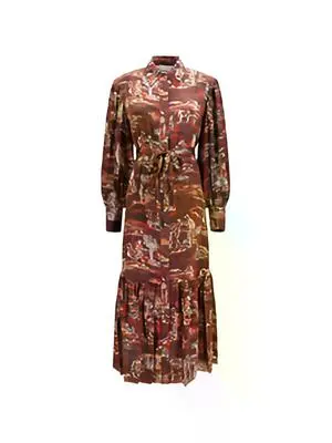 ALEMAIS Ezra Silk Maxi Shirt Dress