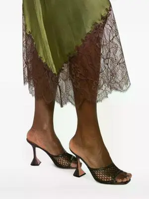 Staud Lara Lace-trim Silk Asymmetric Dress
