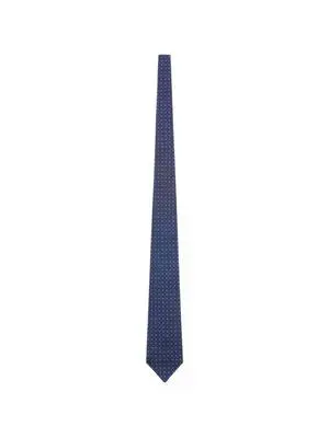 Kiton Geometric-pattern Silk Tie - Blue