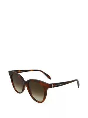 Alexander McQueen Skull-detail Cat-eye Sunglasses - Brown
