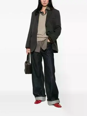 LA PISCINE Notched Lapel Single-breasted Jacket - Grey