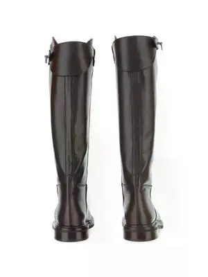 POEVE Buckled Leather Knee-high Boots - Brown