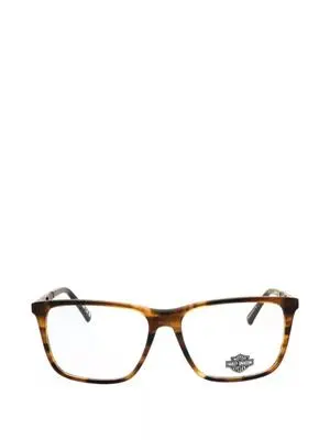 HARLEY-DAVIDSON Tortoiseshell-effect Rectangle-frame Glasses - Brown