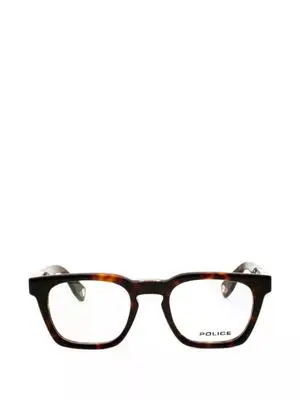 POLICE Tortoiseshell-effect Rectangle-frame Glasses - Brown