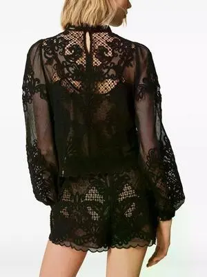 TWINSET Mesh Shorts With Embroidery