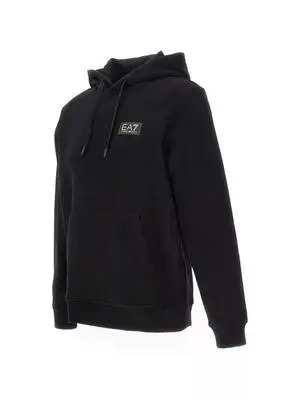 EA7 Ribbed Logo-patch Hoodie
