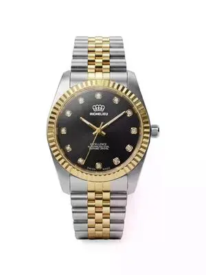 RICHELIEU SWISS Classic Fluted Bezel 22mm Watch - Black