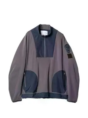 YOSHIOKUBO Ripstop-panelled Quarter-zip Jacket - Brown