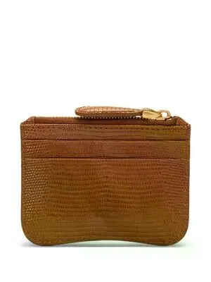 AMI Paris Lizard Embossed Paris Paris Zipped Leather Card Holder