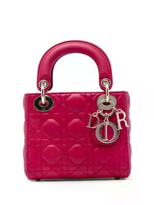 Dior Mini Lambskin Cannage Lady Satchel - Red