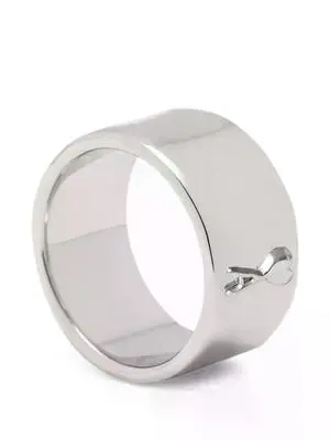 AMI Paris Brass Ring With Hammered De Coeur