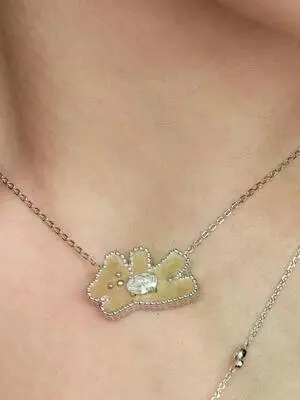 YVMIN Paradise Crystal-embellished Bear Necklace