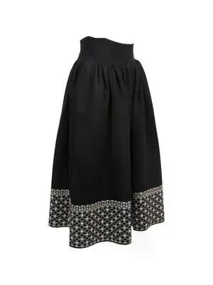 Saint Laurent 1990s Rive Gauche Knitted Midi Skirt