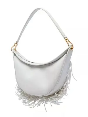 Loewe 2022 Small Leather Fringe Luna Hobo Bag