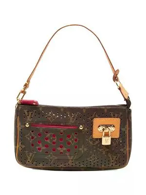 LOUIS VUITTON 2006 Monogram Perforated Pochette Accessoires Shoulder Bag - Brown