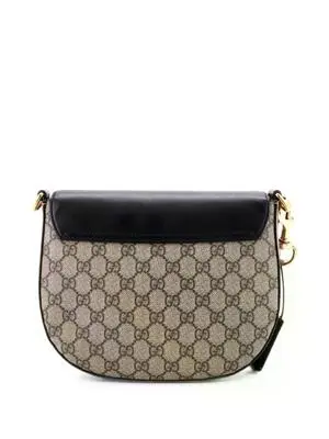 Gucci Padlock Saddle Shoulder Bag In Gg Coated Canvas And Leather