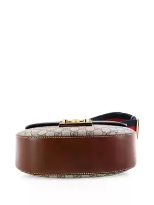 Gucci Padlock Saddle Shoulder Bag In Gg Coated Canvas And Leather