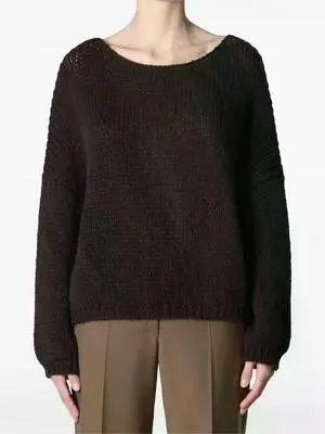 ROBERTO COLLINA Chunky-knit Boat-neck Sweater