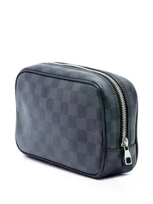 LOUIS VUITTON 2018 Damier Graphite Toilette Pouch Pm Clutch Bag