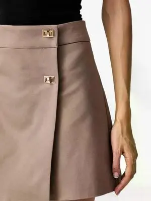 MORGAN Wrap-style Gold-tone-buckle Shorts
