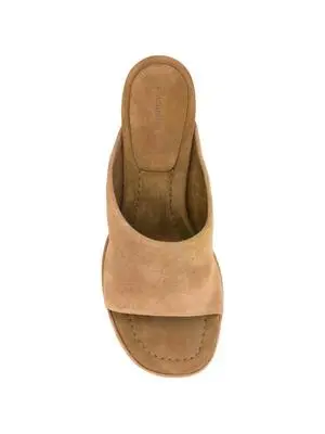 Balenciaga 80mm Suede Platform Sandals - Brown